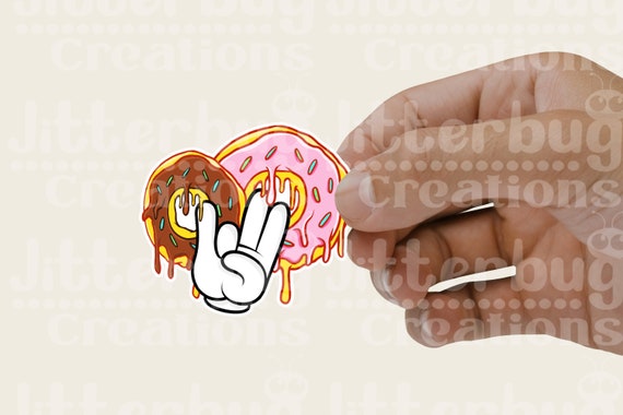 Paper Bumper Stickers Donut Fingers Shocker Stickers, Labels & Tags ...