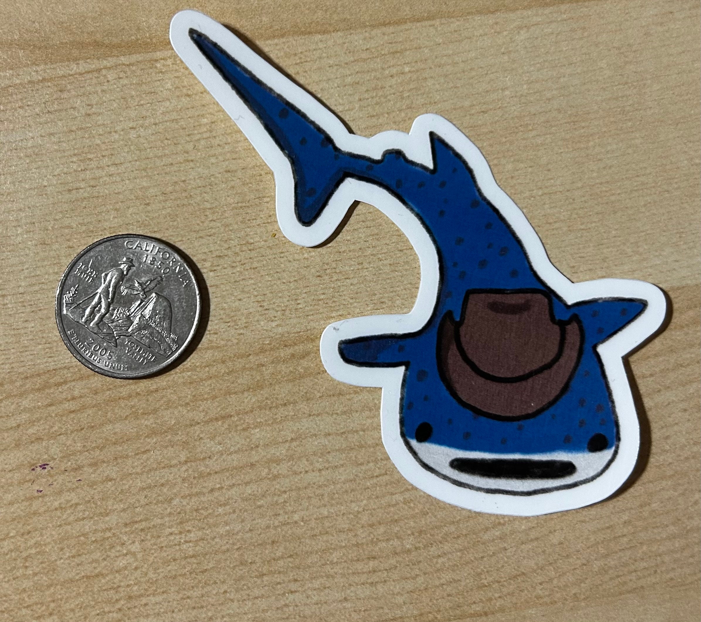 Cowboy Whale Shark Sticker - Etsy