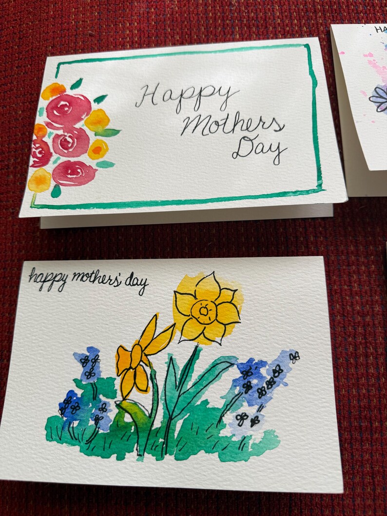 Individually Hand Painted Watercolor Mothers Day Card - Etsy