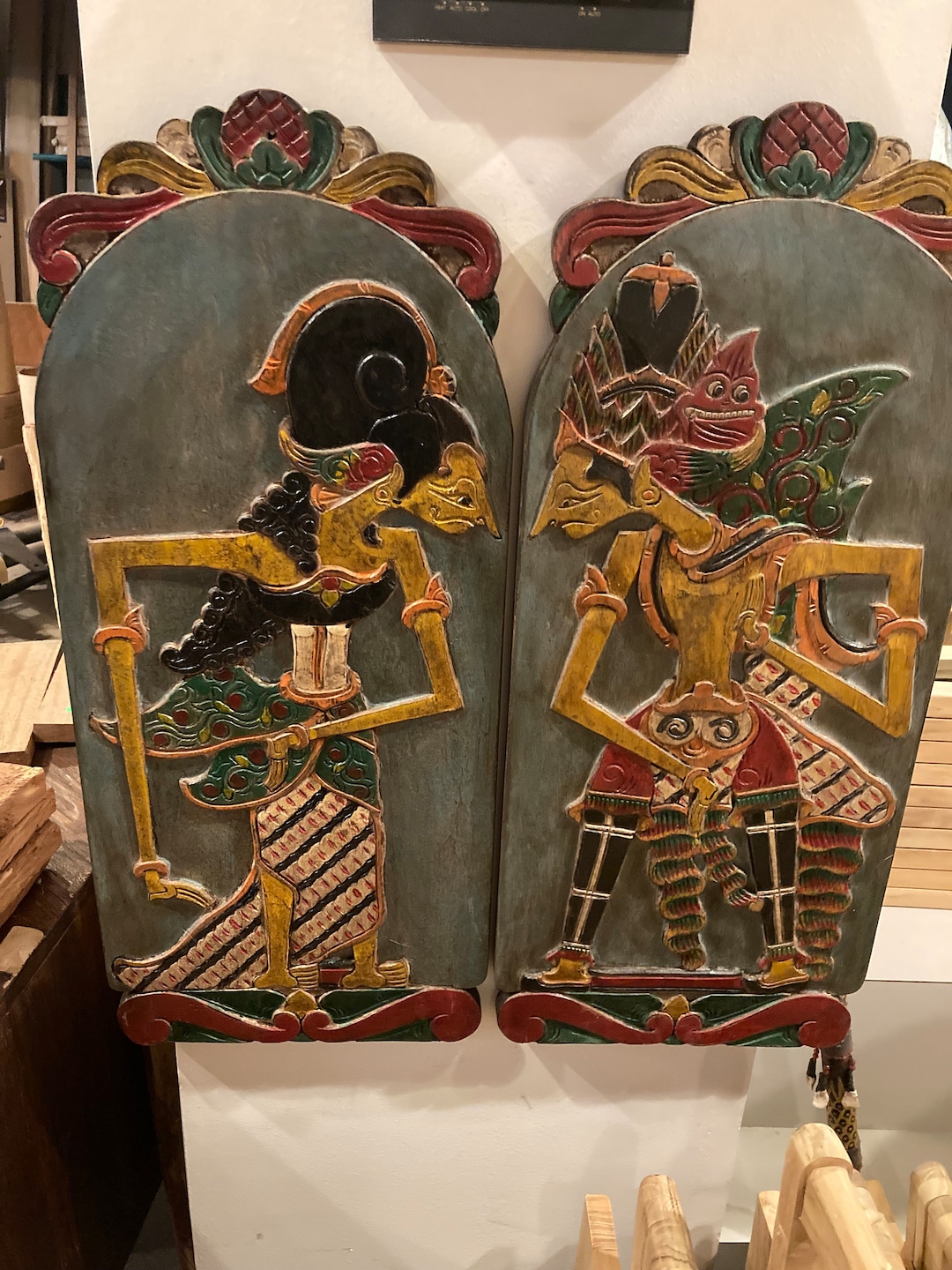 Hand-carved Wooden "wayang" Wall Mural! - Etsy