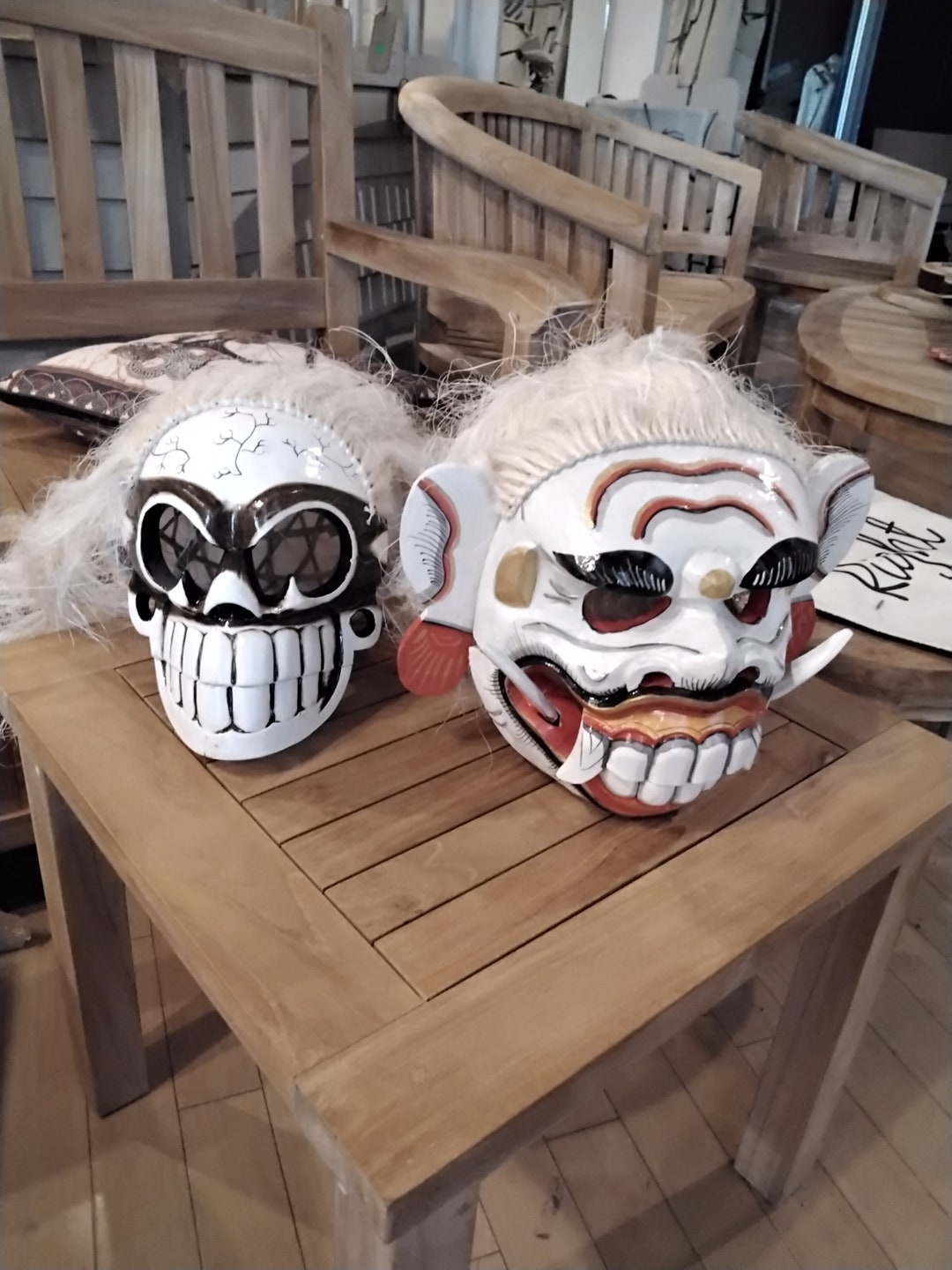 Vudu and Barong Masks! W/ Hair and All! - Etsy