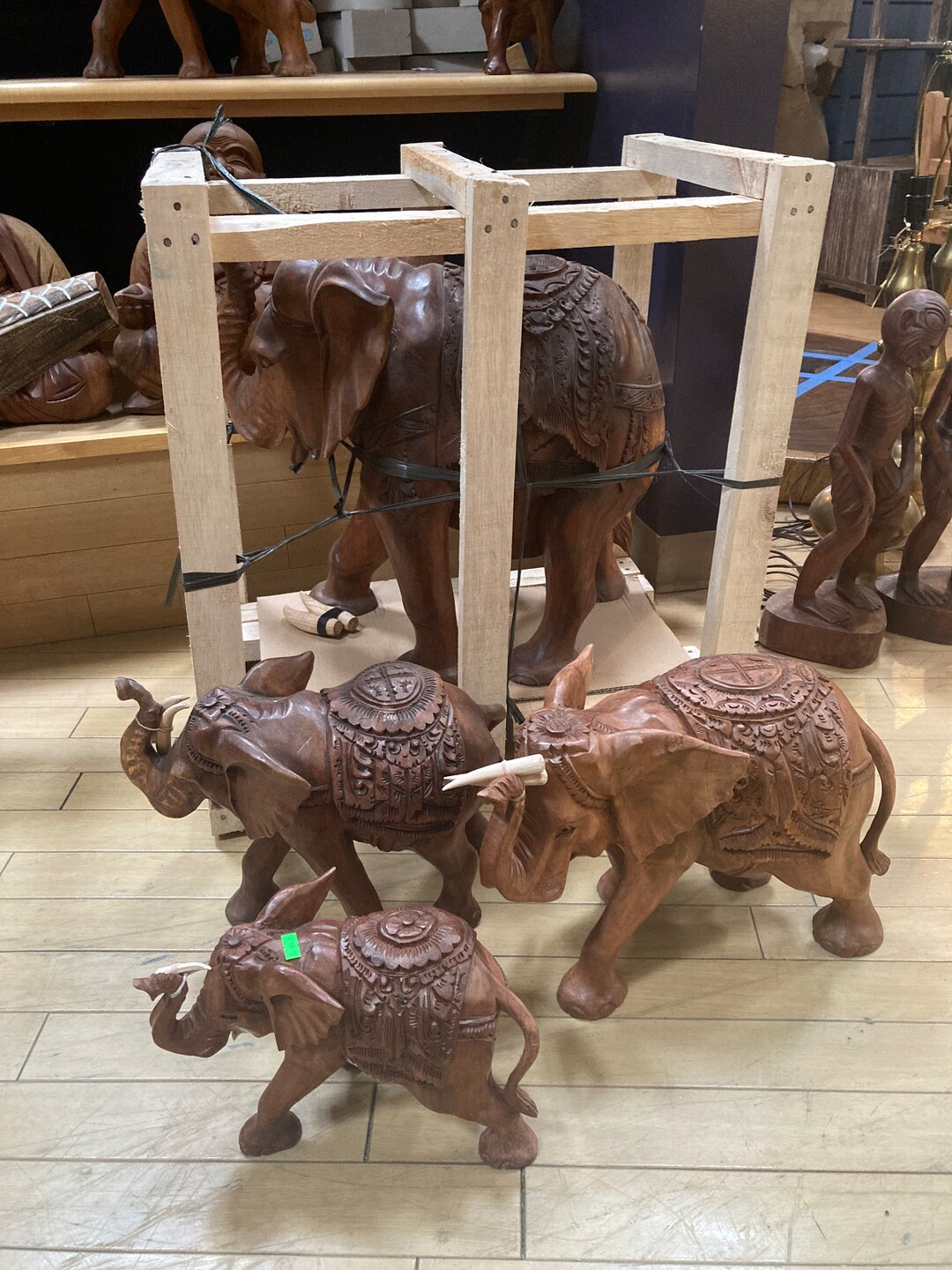 Happy Elephant Wood Carving...various Sizes! - Etsy