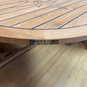 Teak Boat Table Tops W/ Compass Rose Inlay - Very Nice! 2 Styles, 5 ...