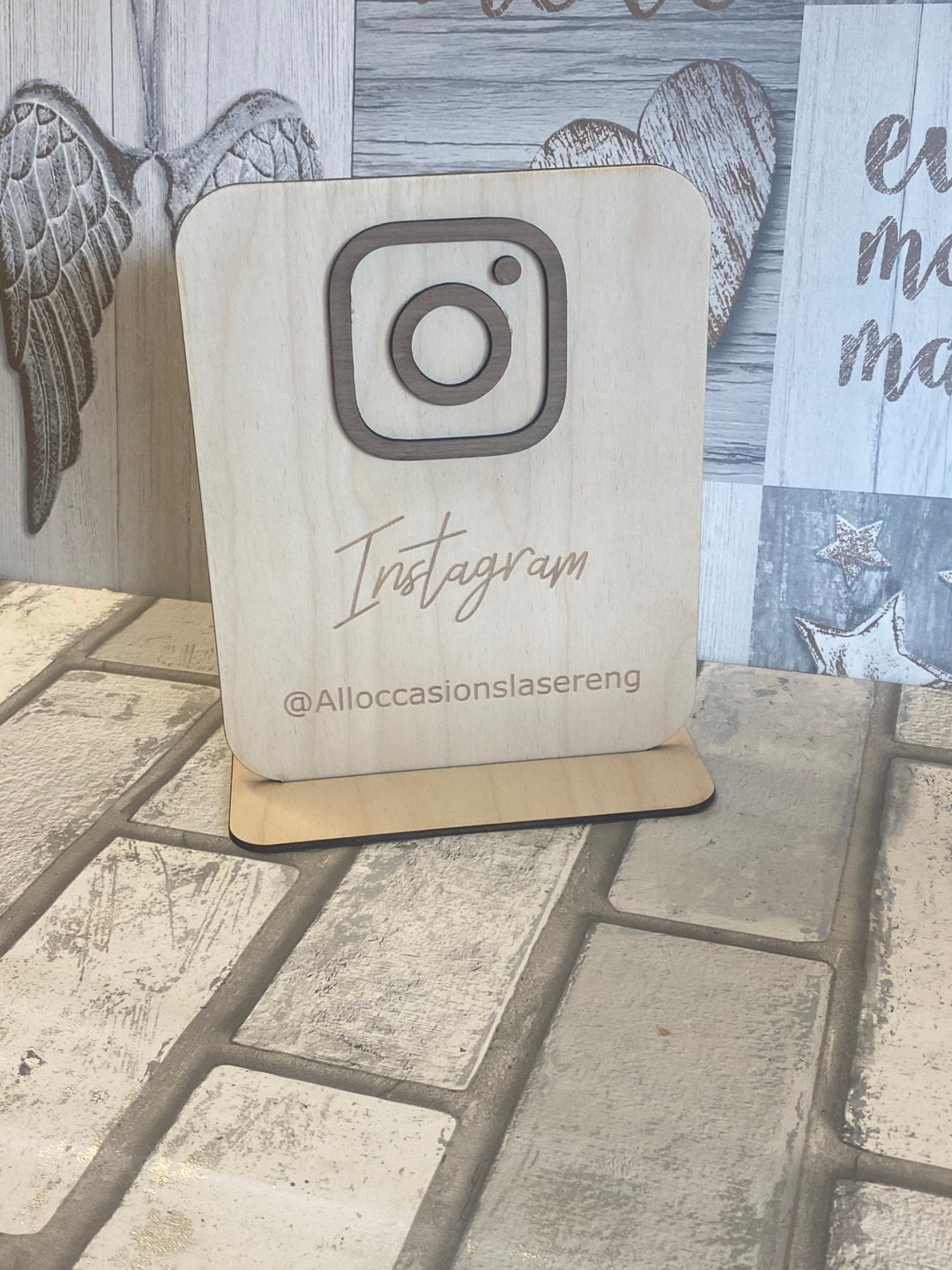 Instagram Business Sign, Social Media Wooden Sign. Instagram / Facebook ...