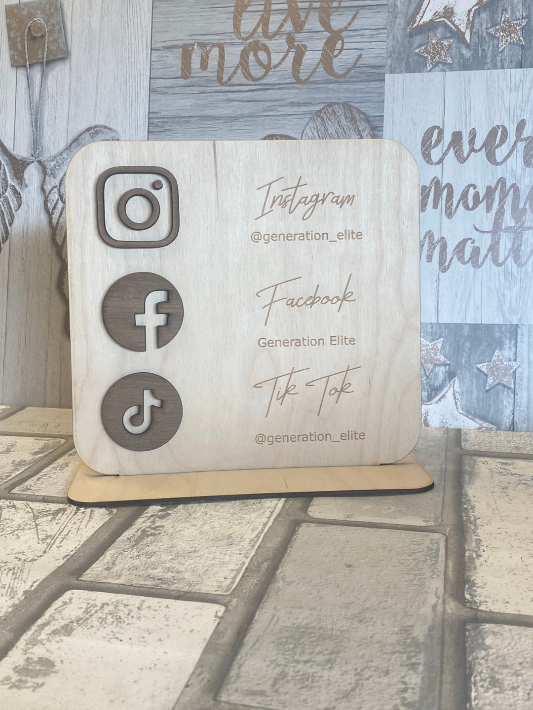 Instagram Business Sign, Social Media Wooden Sign. Instagram / Facebook ...