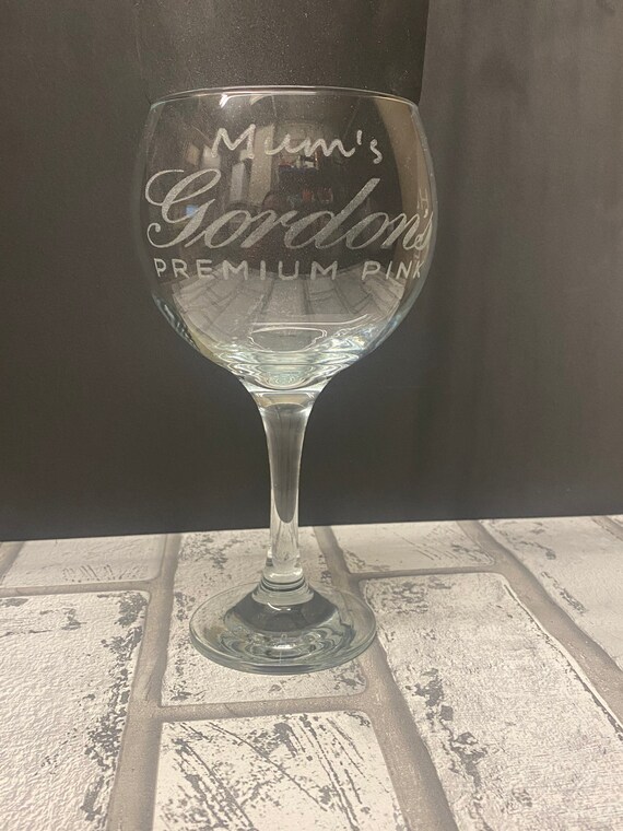 Personalised Gordon's Pink Gin Inspired Glass Custom Gin | Etsy