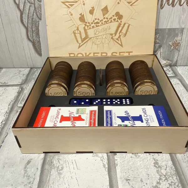Wooden Poker Set - Etsy