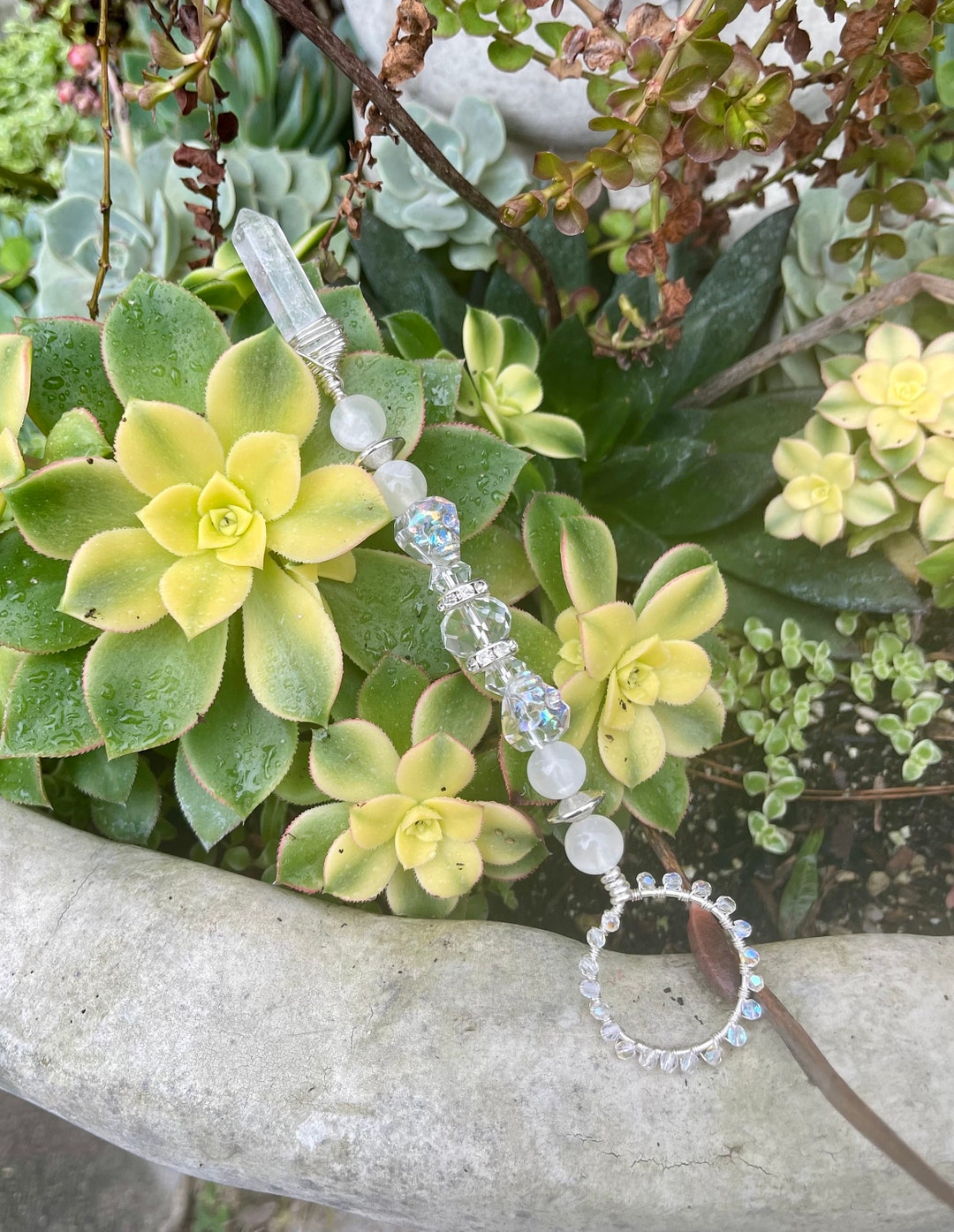 Crystal and Selenite Skull Wand - Etsy