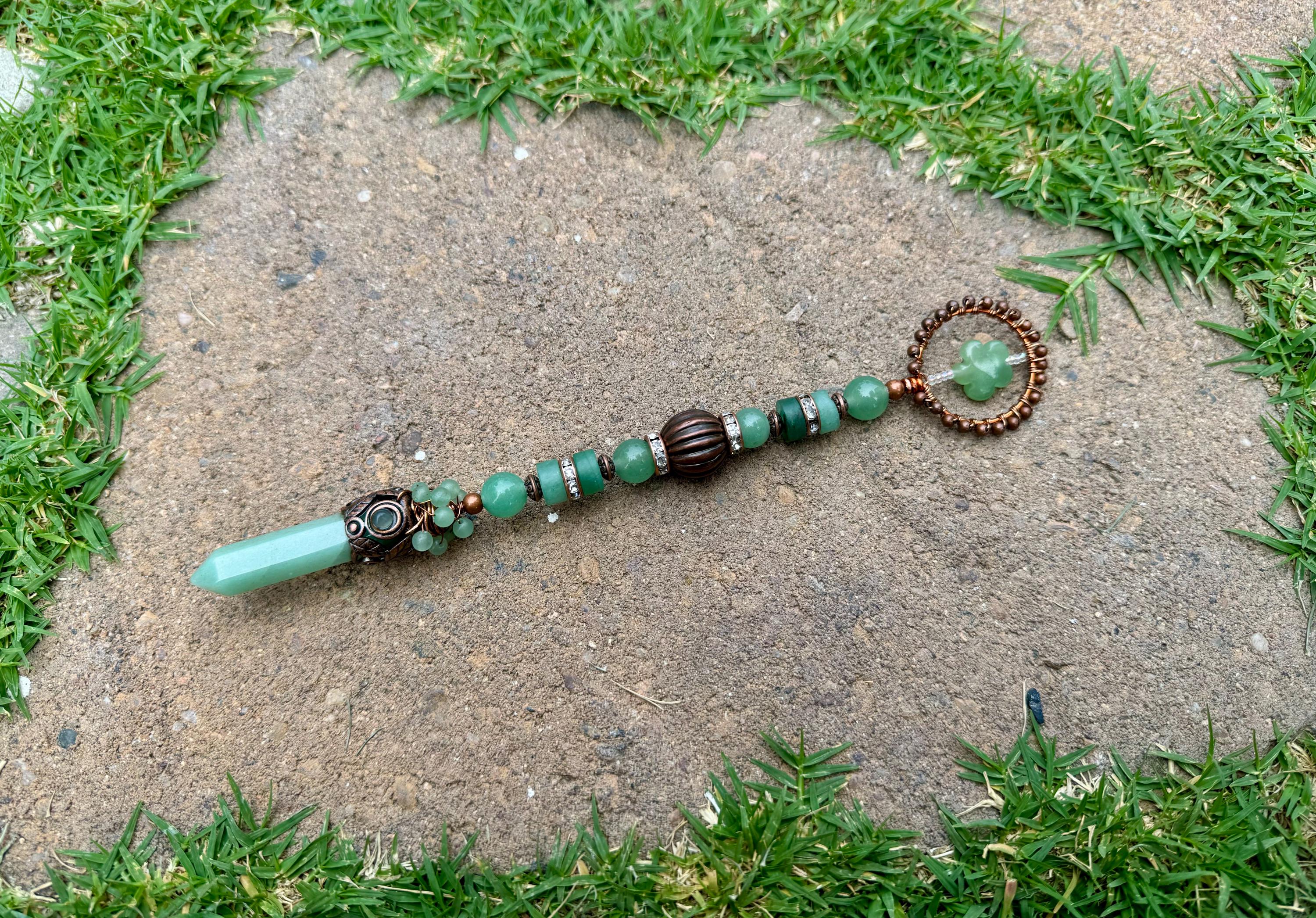 Antique Copper and Aventurine Wand - Etsy