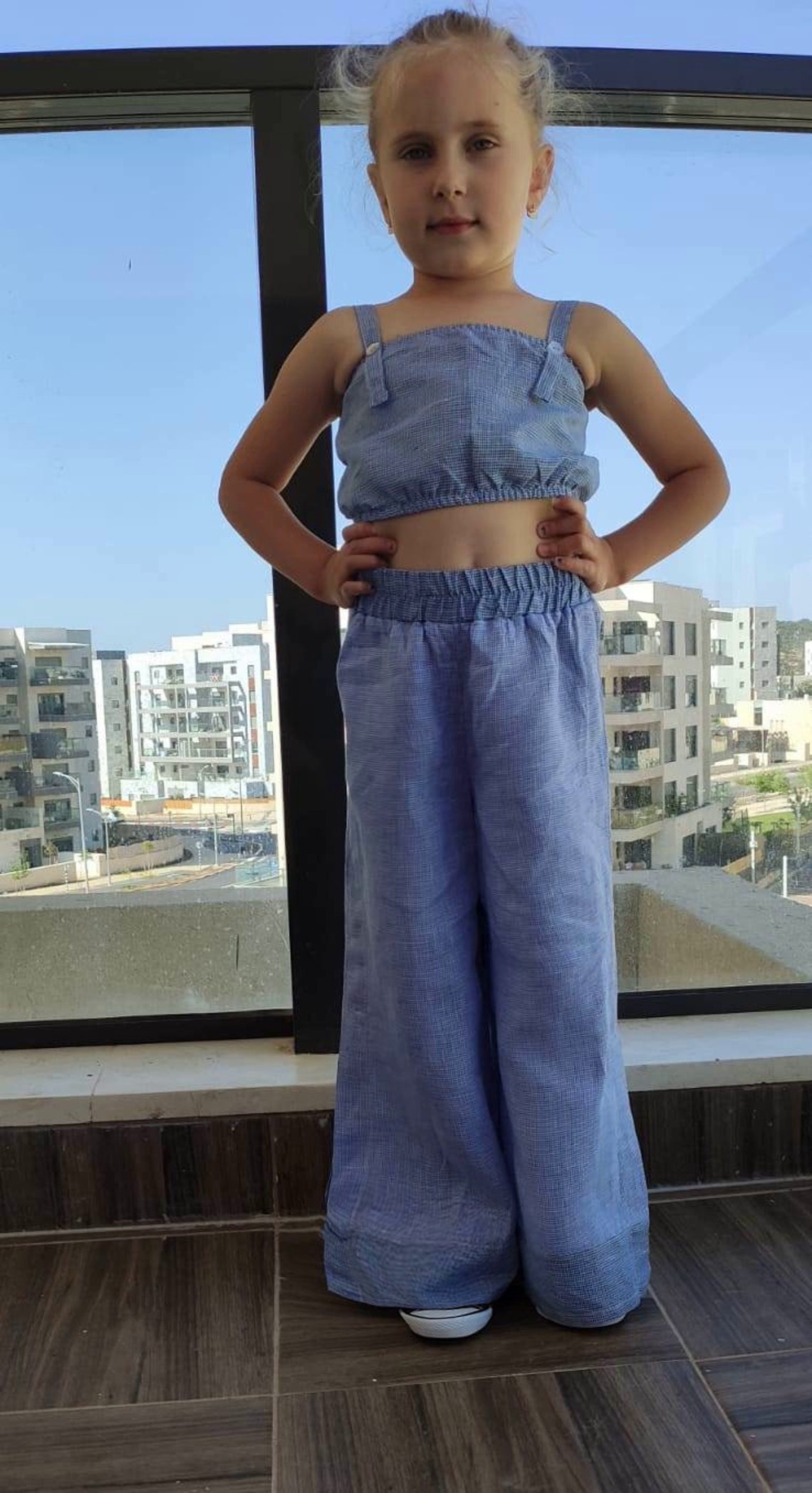 Wide-leg Pants and Crop Top -PDF Pattern, Kids Pdf Pattern, Kids Pants ...