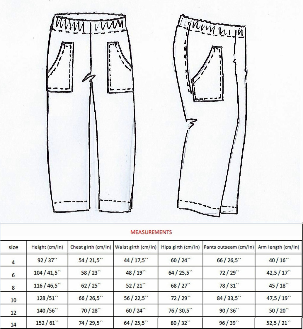 7/8 Pants PDF Pattern PDF Pattern for Girls Pdf Patterns - Etsy Canada