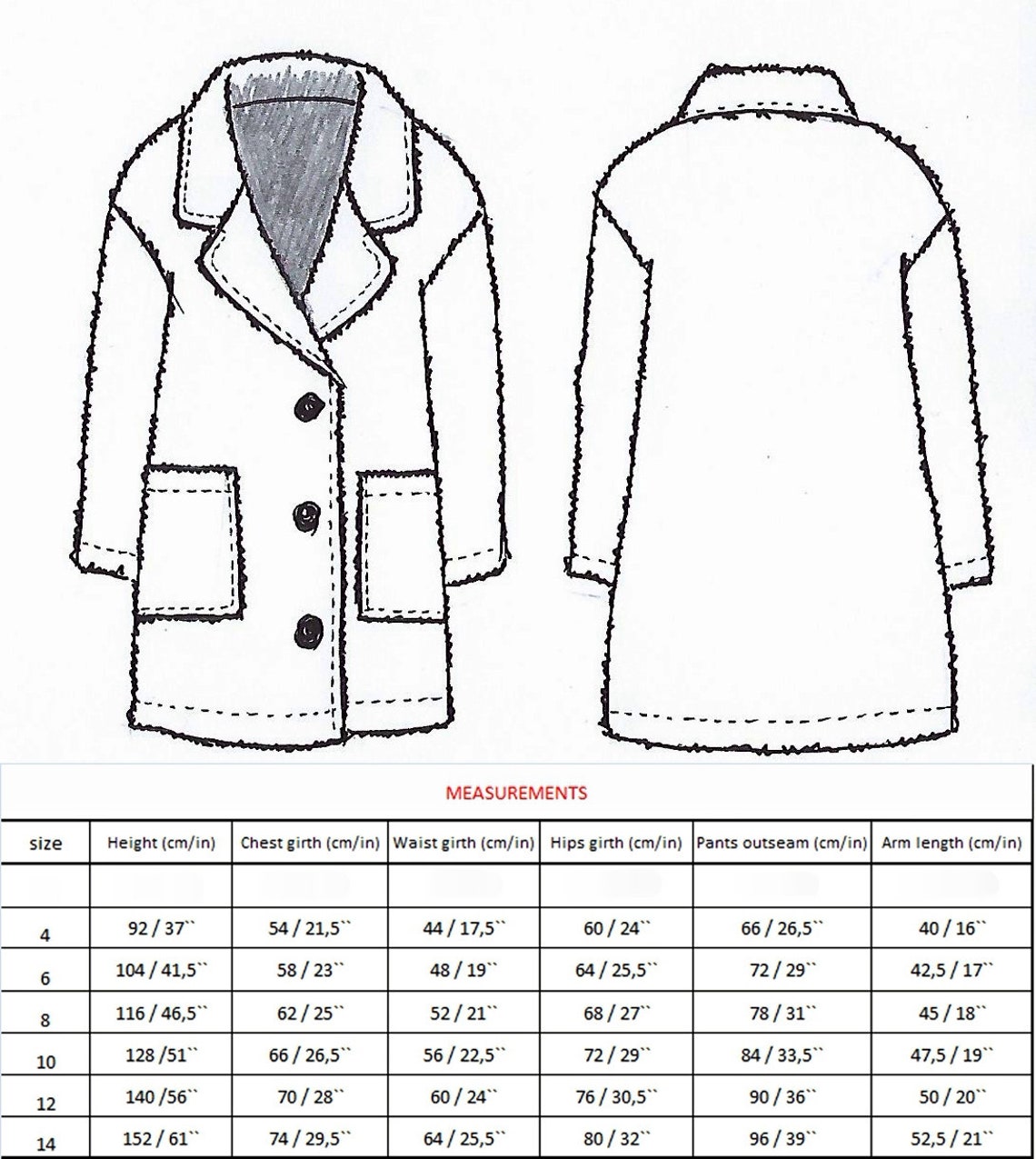 Faux Fur Coat PDF Sewing Pattern PDF Pattern for Coat PDF | Etsy