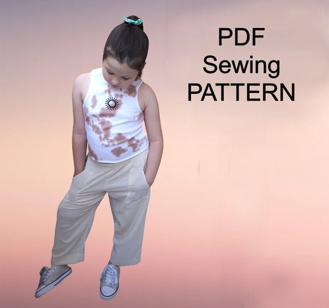 7/8 Pants - PDF Pattern, PDF Pattern for Girls, Pdf Patterns Kids ...