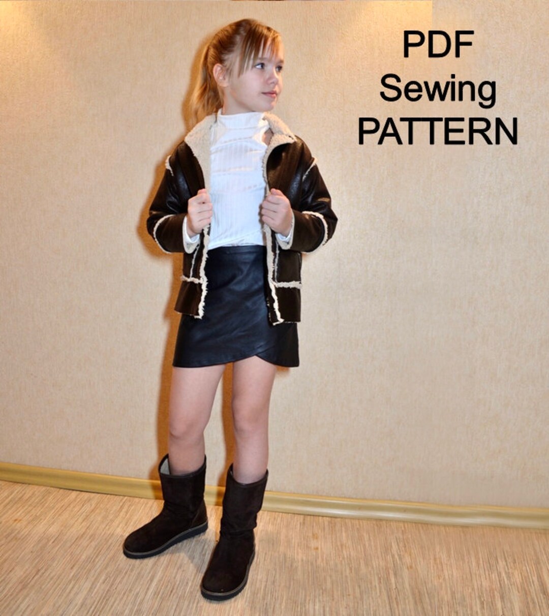 Faux Fur Sheepskin Coat- PDF Sewing Pattern, PDF Pattern for Jacket ...