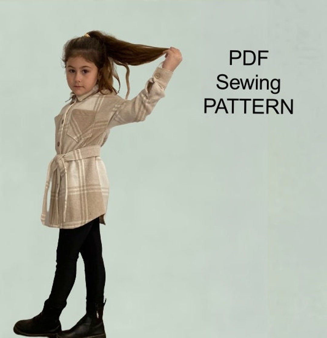 Dress Shirt for Girls, PDF Sewing Pattern, PDF Pattern for Kids, Sewing ...