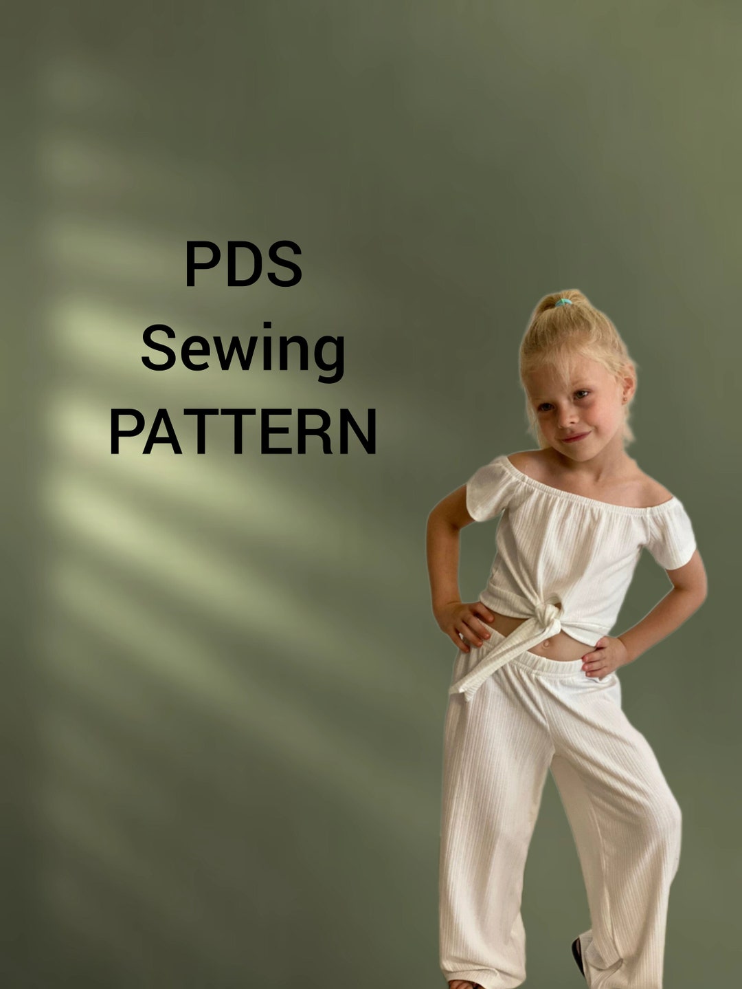 PDF Pattern of Girl Suit, Girl Pants Pdf Pattern, off Shoulders Top Pdf ...