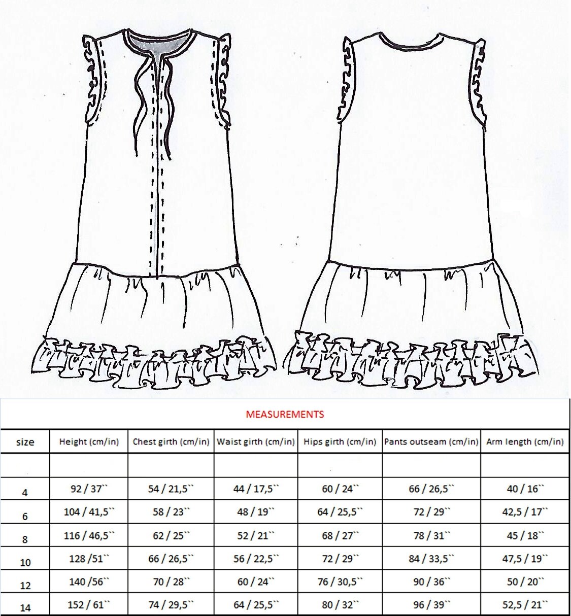 PDF Pattern Boho Dress, Girl’s Summer Outfit Pattern, Kids Dress ...