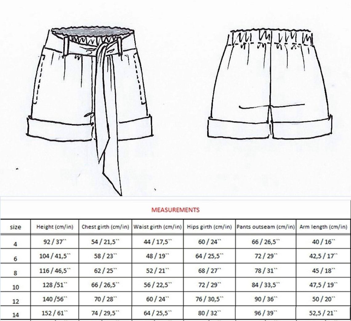 PDF Shorts Sewing Pattern Girls Clothing DIY Shorts Pattern | Etsy