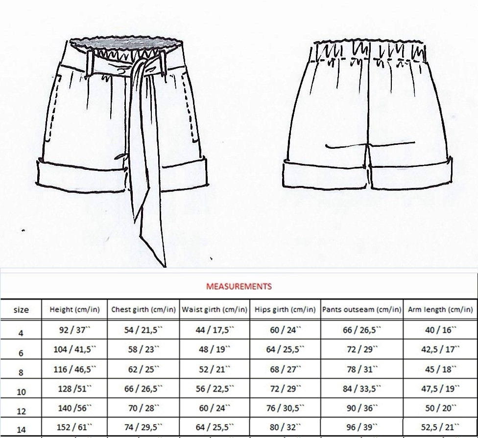 PDF Shorts Sewing Pattern, Girls Clothing DIY, Shorts Pattern, PDF ...