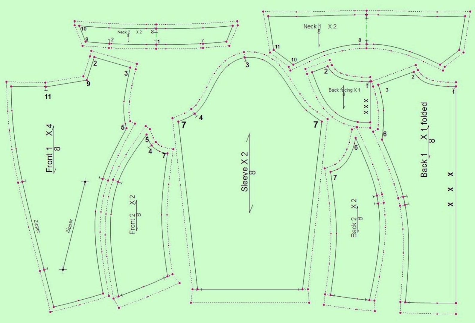 Girls Leather Biker Jacket PDF Pattern Sewing Patterns for - Etsy Canada