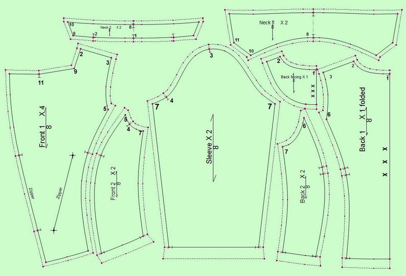 Girls Leather Biker Jacket PDF Pattern Sewing Patterns for | Etsy Canada