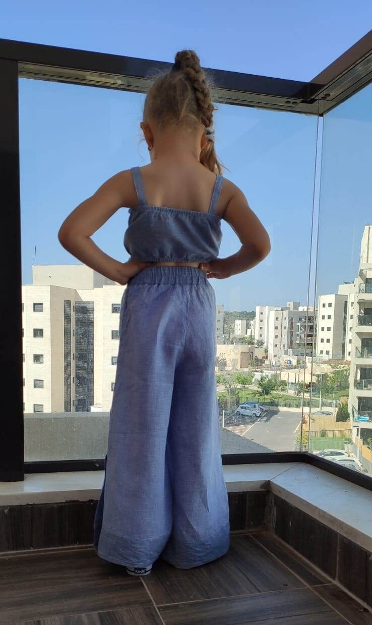 Wide-leg Pants and Crop Top -PDF Pattern, Kids Pdf Pattern, Kids Pants ...
