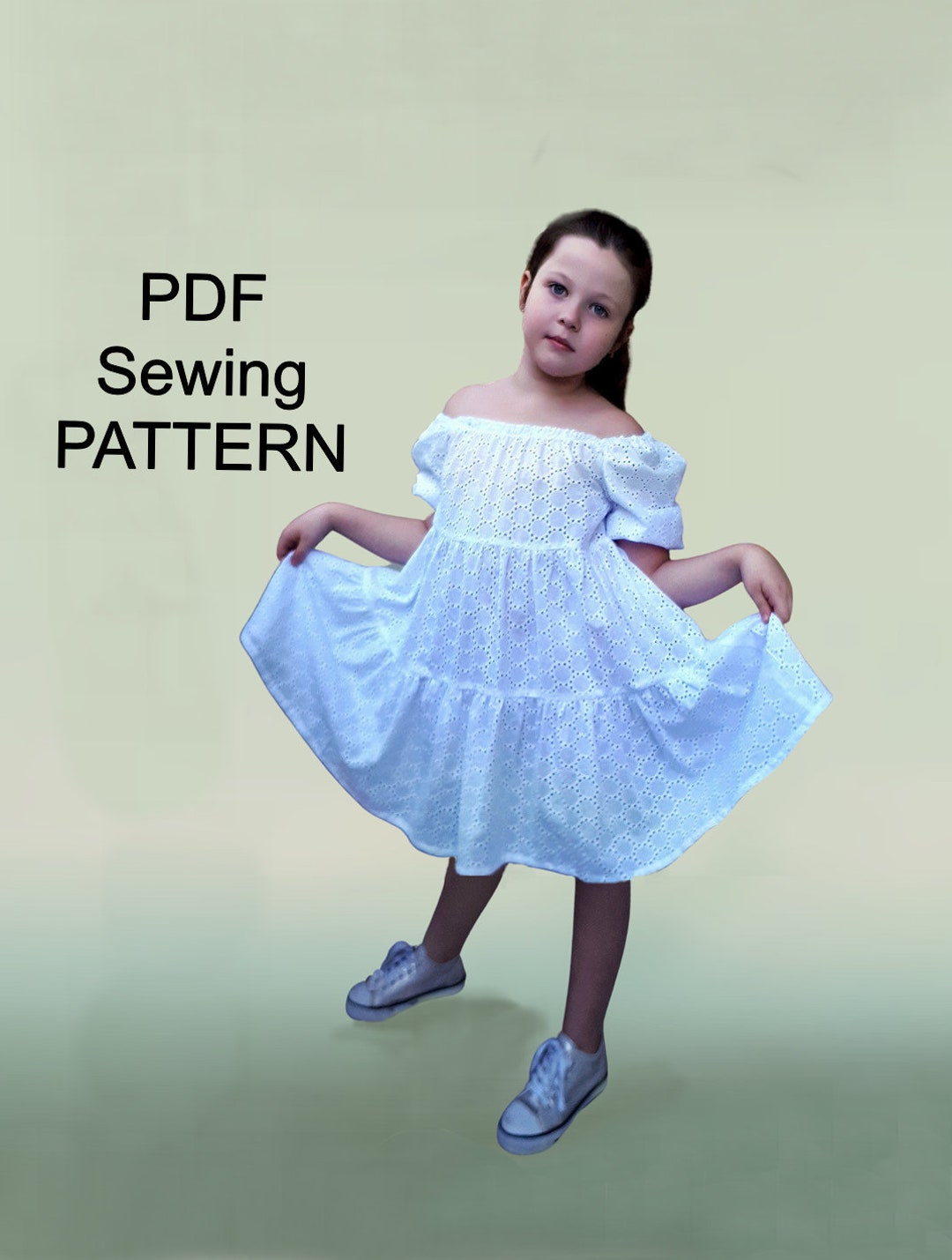 PDF Pattern of Tiered Dress, PDF Pattern for Girls, Pdf Patterns for ...