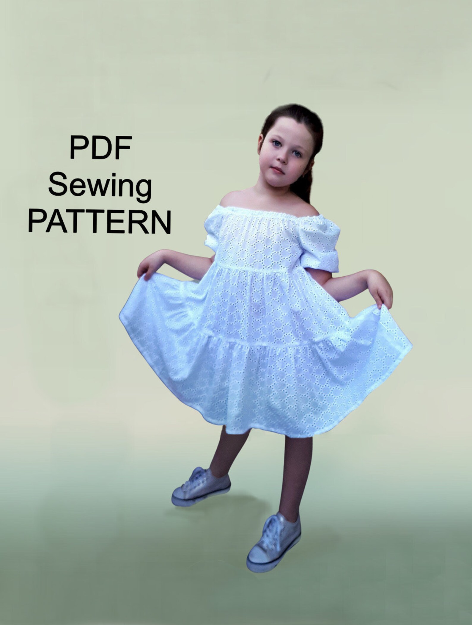 PDF Pattern of Tiered Dress, PDF Pattern for Girls, Pdf Patterns for ...
