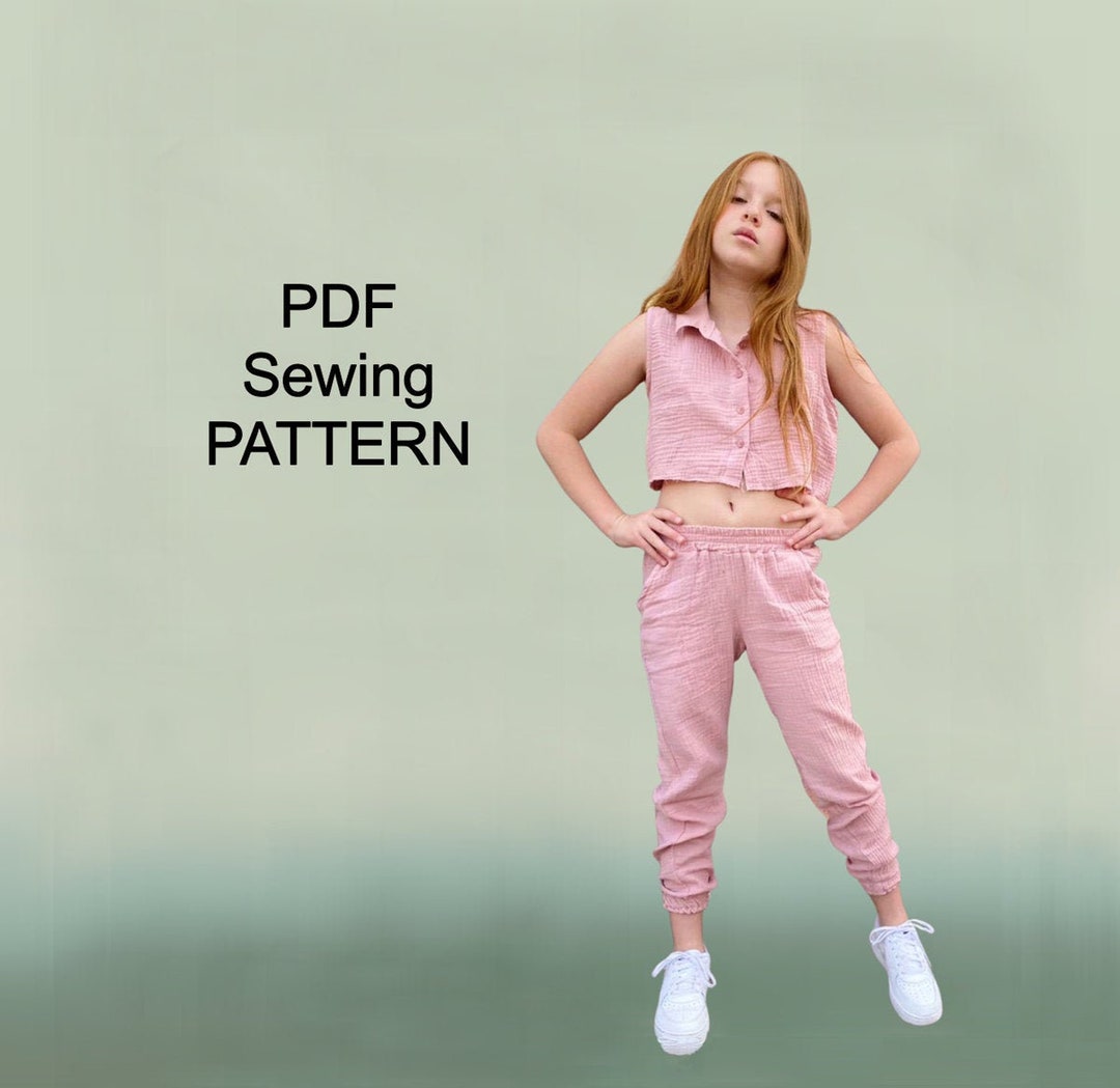 Girl’s Suit PDF Pattern, Kids PDF Pattern, Kids Pants Pattern, Sewing Pattern of Suit, PDF ...