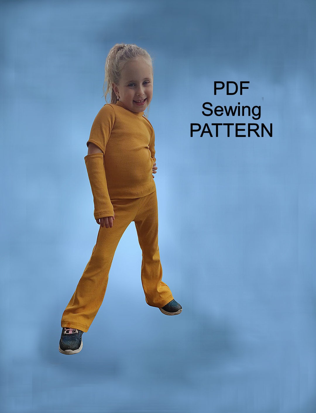 Flared Track Pants - PDF Pattern, PDF Pattern for Girls, Pdf Patterns ...