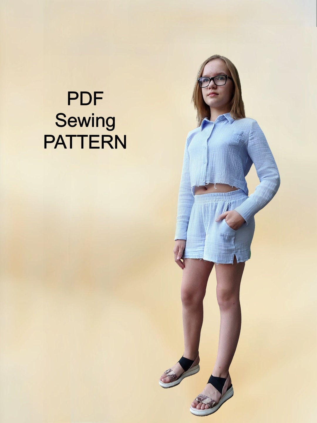 Girl’s Suit PDF Pattern, Kids PDF Pattern, Kids Shirt Pattern, Sewing ...