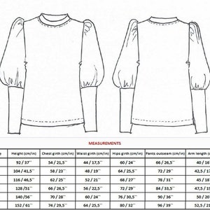 Long Sleeve Top PDF Pattern, Girls Blouse Pattern, PDF Pattern for ...