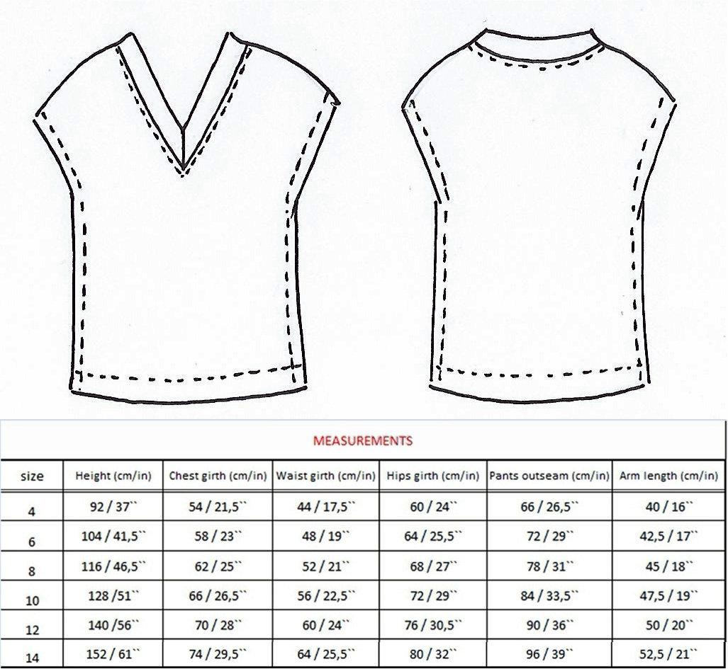 Girl's V-neck Vest PDF Sewing Pattern PDF Pattern for - Etsy