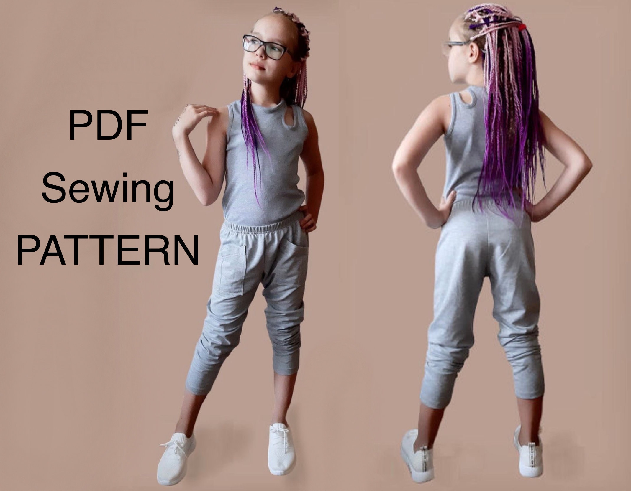 Girls Pants Pdf Sewing Pattern, PDF Patterns for Girls, Pdf Patterns ...