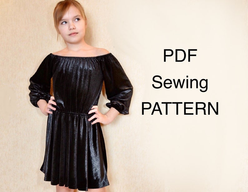 Off Shoulders Dress Pdf Pattern PDF Pattern Girls Pdf - Etsy