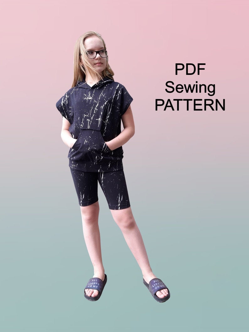 Hoodie PDF Sewing Pattern, PDF Pattern for Girls, Pdf Patterns for Kids ...