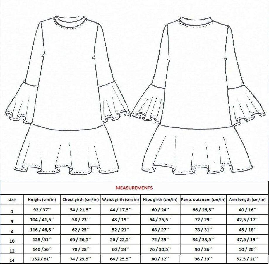 Dress With Flounces PDF Pattern, PDF Pattern Girls, Pdf Patterns for ...