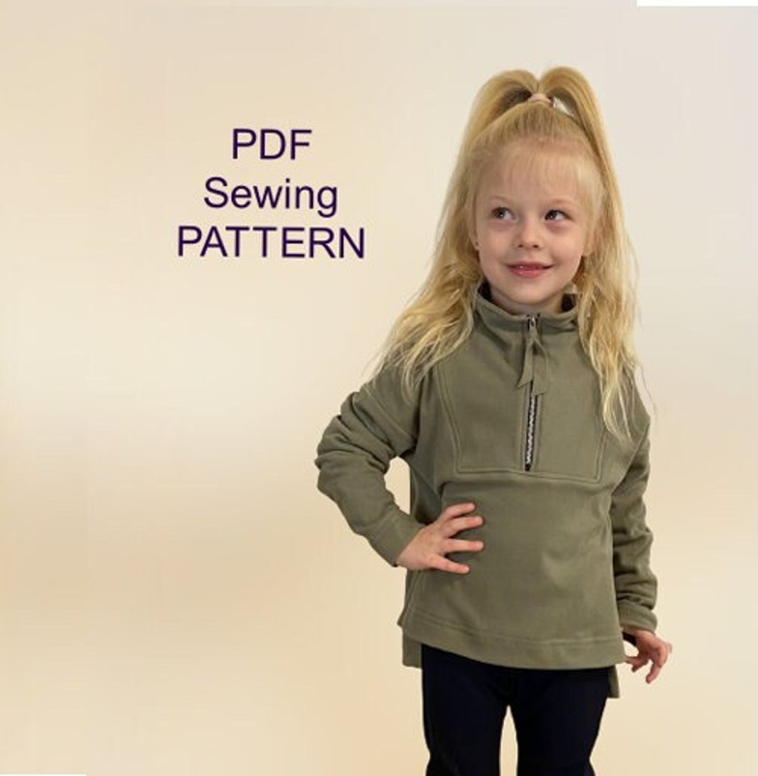Zipper Sweatshirt - PDF Sewing Pattern, PDF Pattern for Girls, Pdf ...