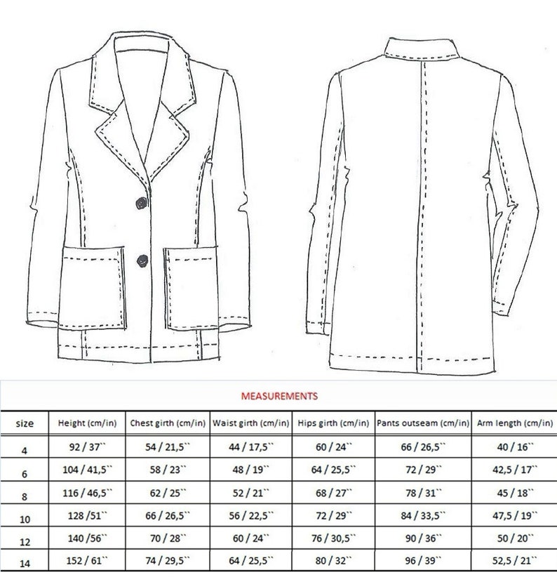 Girls Jacket - PDF Pattern, Sewing Patterns for Girls, PDF Pattern for ...
