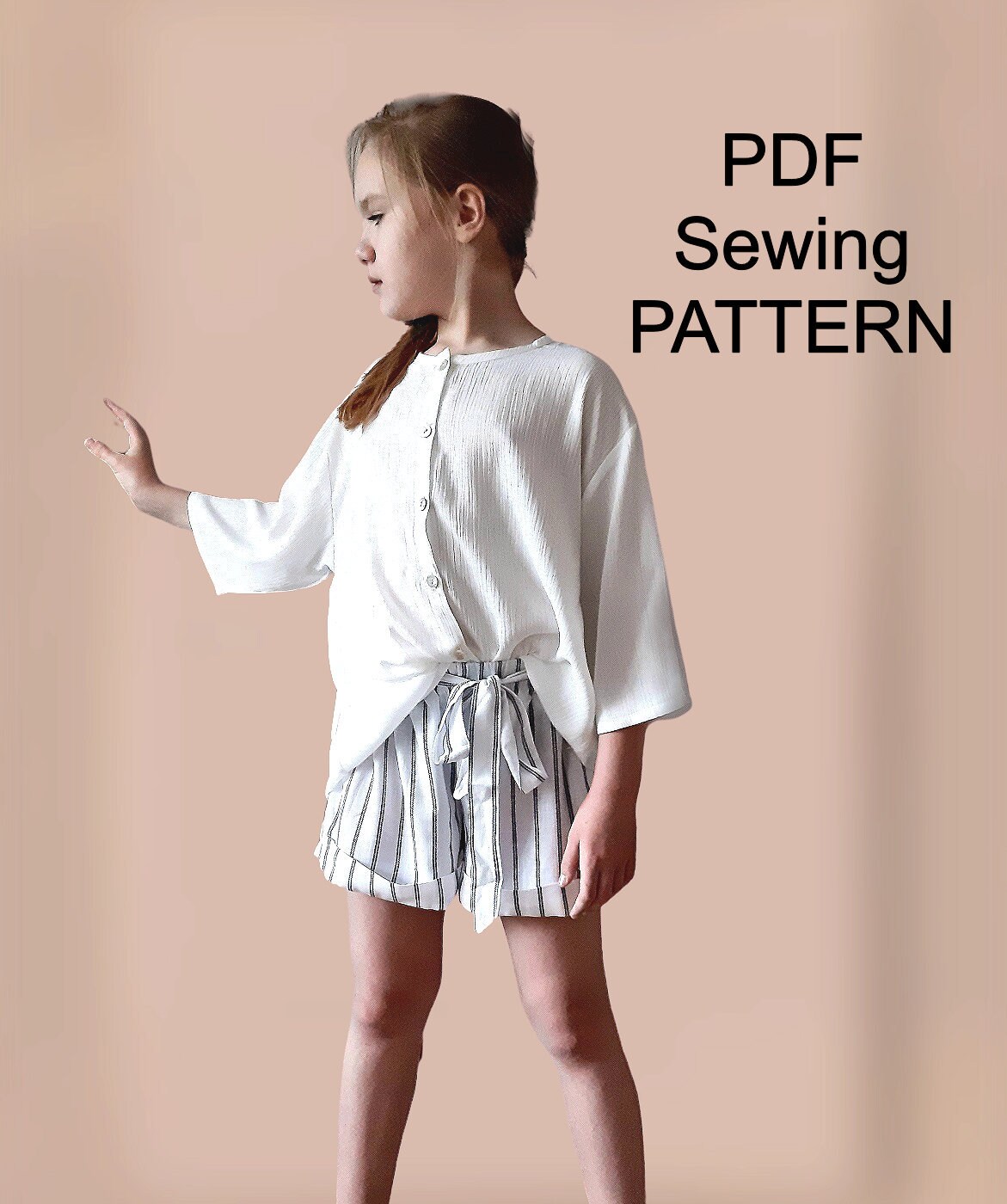 Blouse Oversize PDF Pattern Sewing Pattern of Top for Girl - Etsy