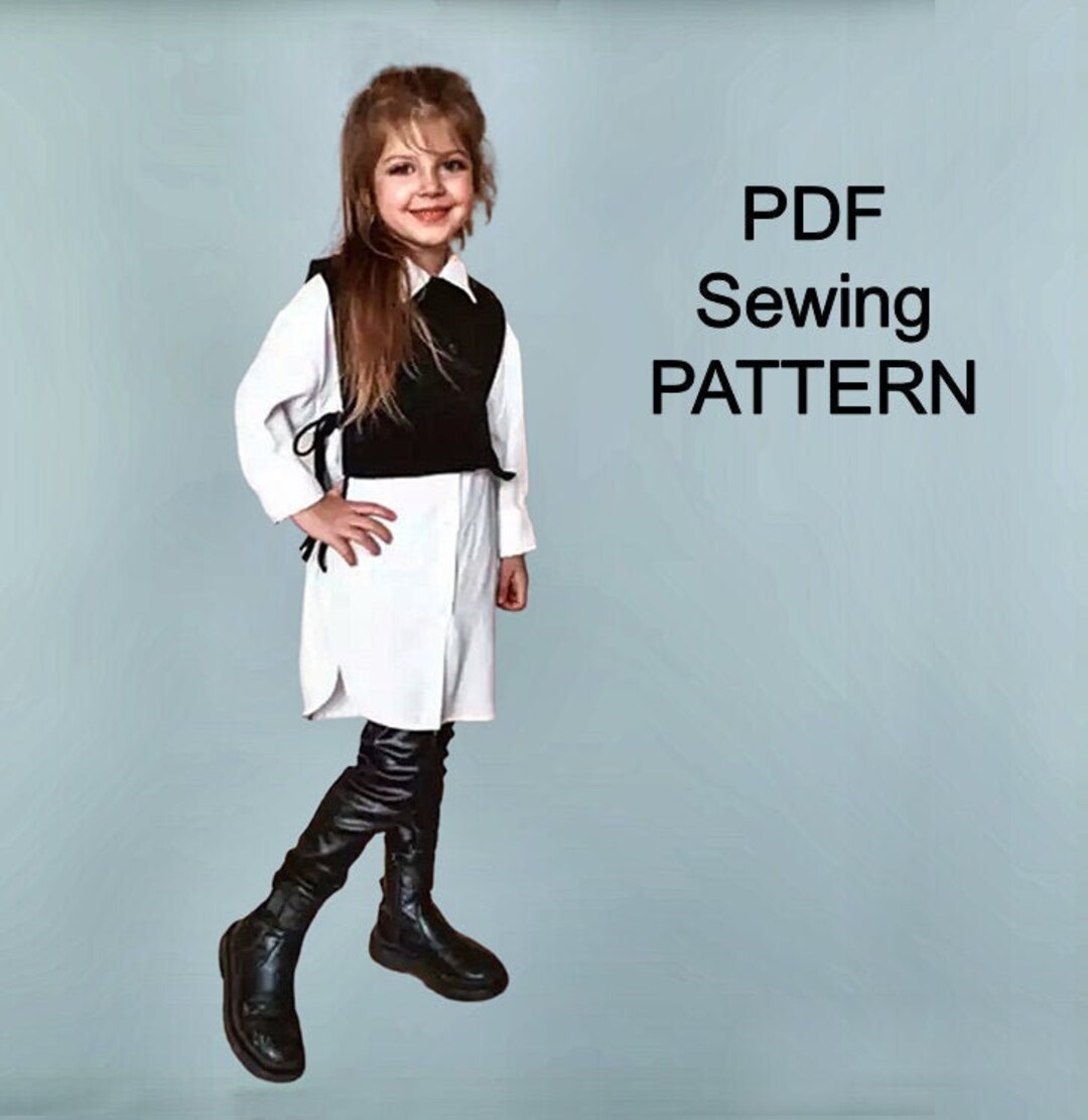 Dress Shirt for Girls, PDF Sewing Pattern, PDF Pattern for Kids, Sewing ...