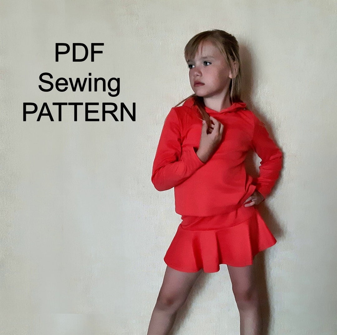 Suit Hoody and Skirt - PDF Sewing Pattern, PDF Pattern for Girls, Pdf ...
