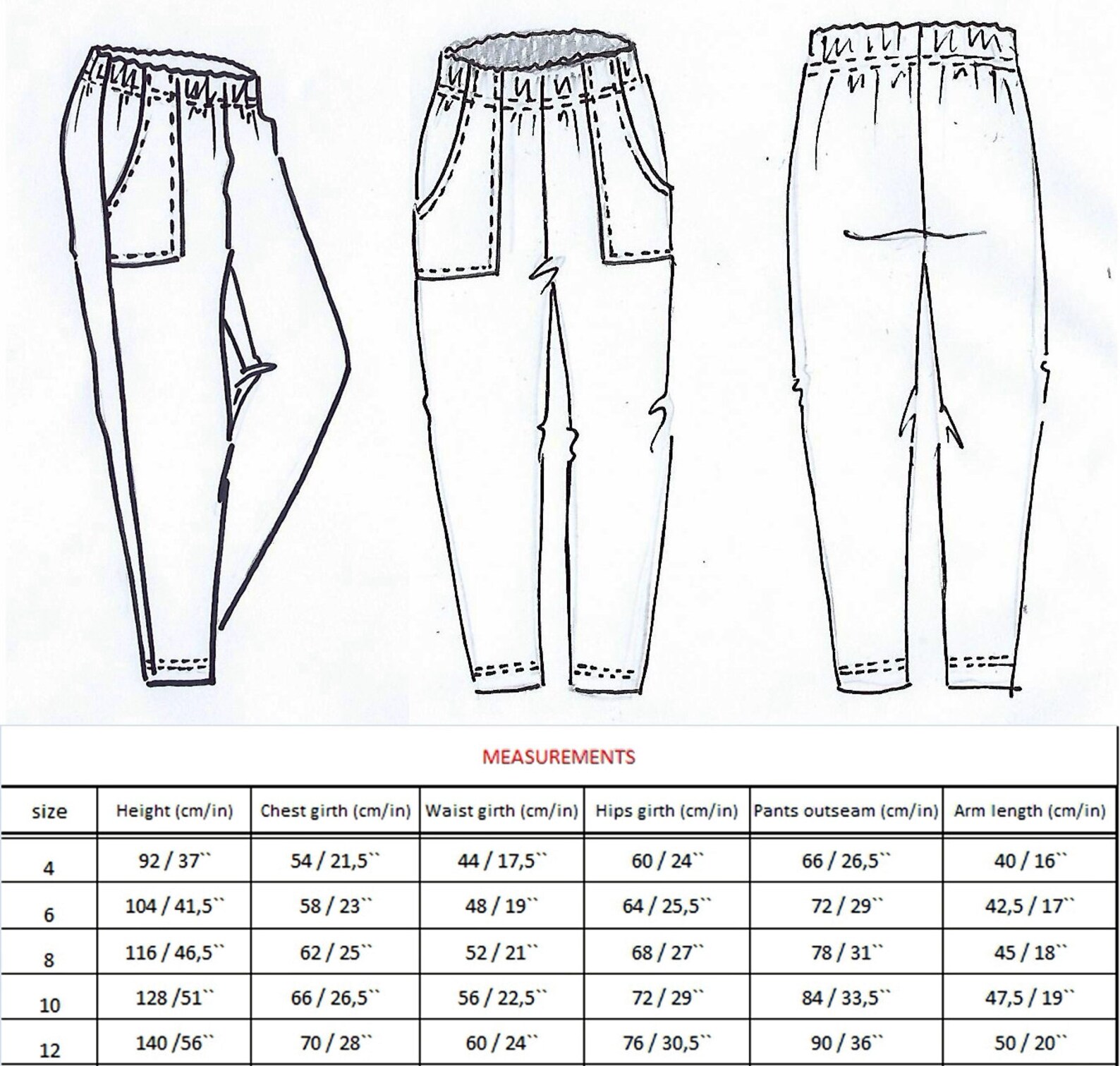 Girls Pants Pdf Sewing Pattern, PDF Patterns for Girls, Pdf Patterns ...