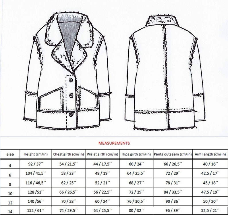 Faux Fur Sheepskin Coat- PDF Sewing Pattern, PDF Pattern for Jacket ...