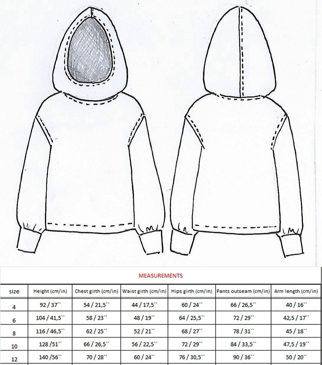 Hoodie - PDF Sewing Pattern, PDF Pattern for Girls, Pdf Patterns for ...