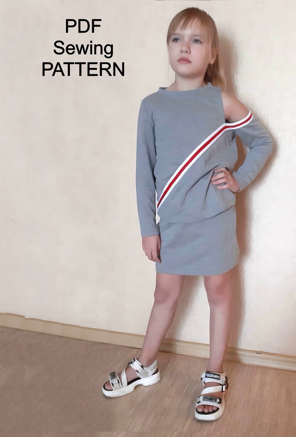 One Shoulder Suit PDF Pattern Girls Suit Sewing Pattern Pdf - Etsy