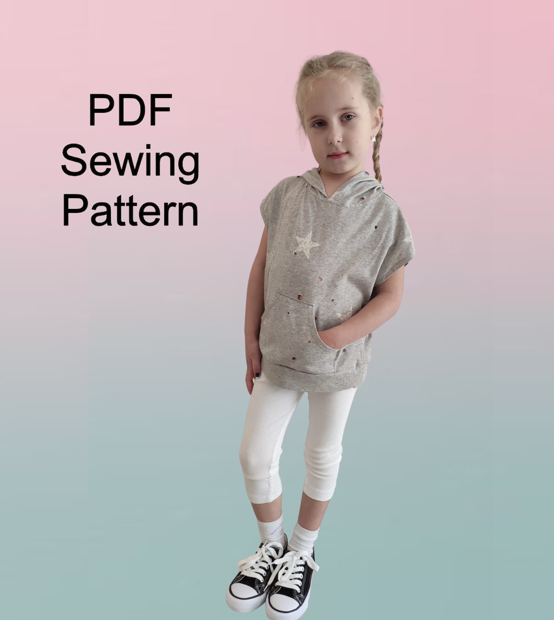 Hoodie - PDF Sewing Pattern, PDF Pattern for Girls, Pdf Patterns for ...