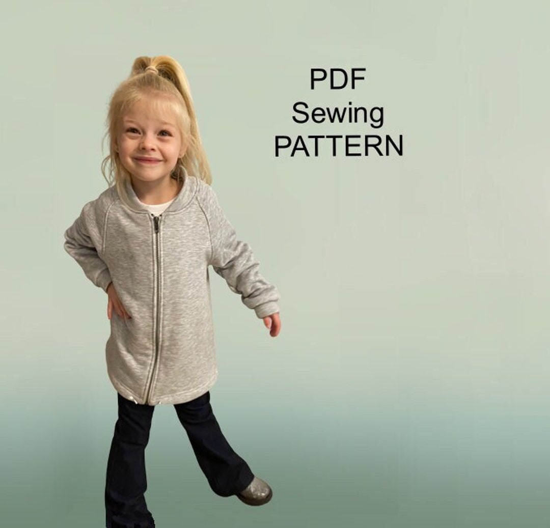 Long Jacket With Zipper - PDF Sewing Pattern, PDF Pattern for Coat, PDF ...