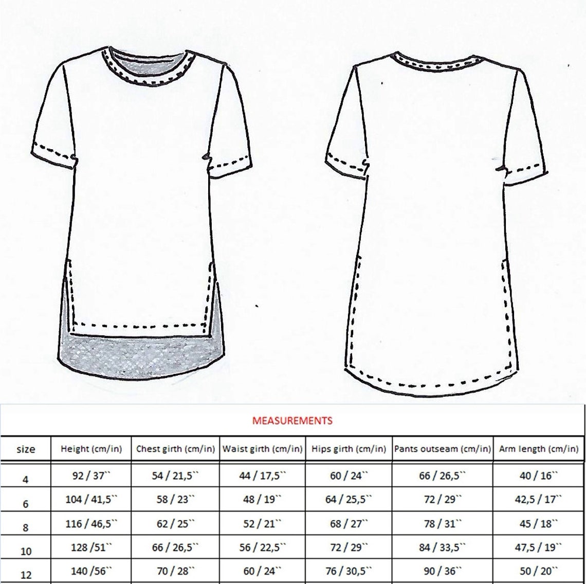 PDF Girls T-shirt Pattern PDF Pattern for Girls Pdf | Etsy