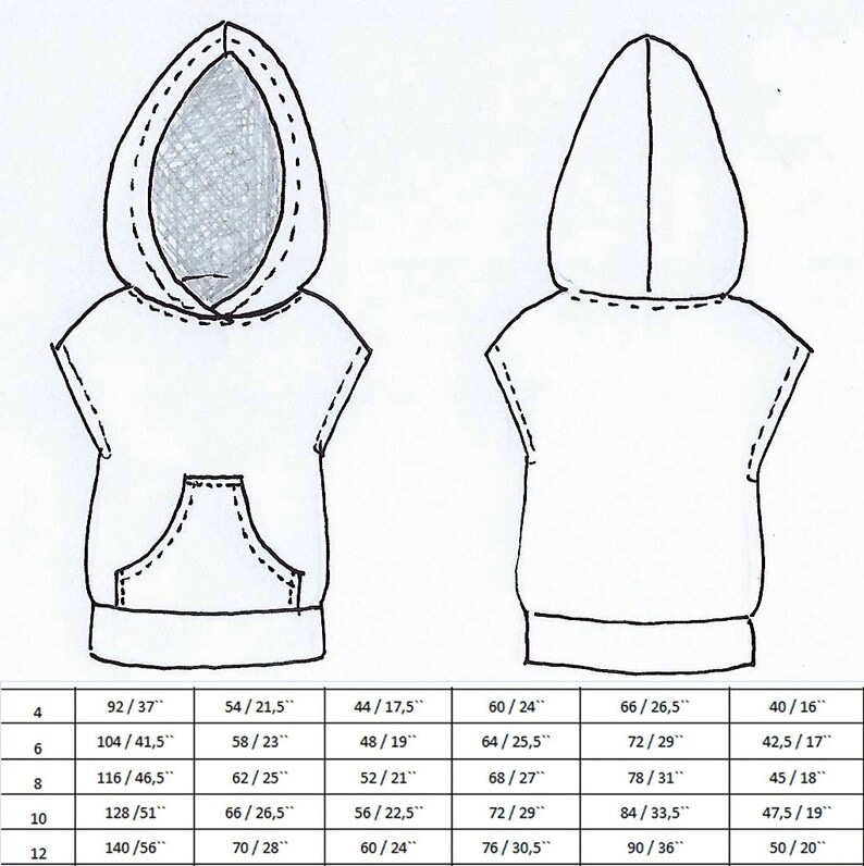 Hoodie - PDF Sewing Pattern, PDF Pattern for Girls, Pdf Patterns for ...
